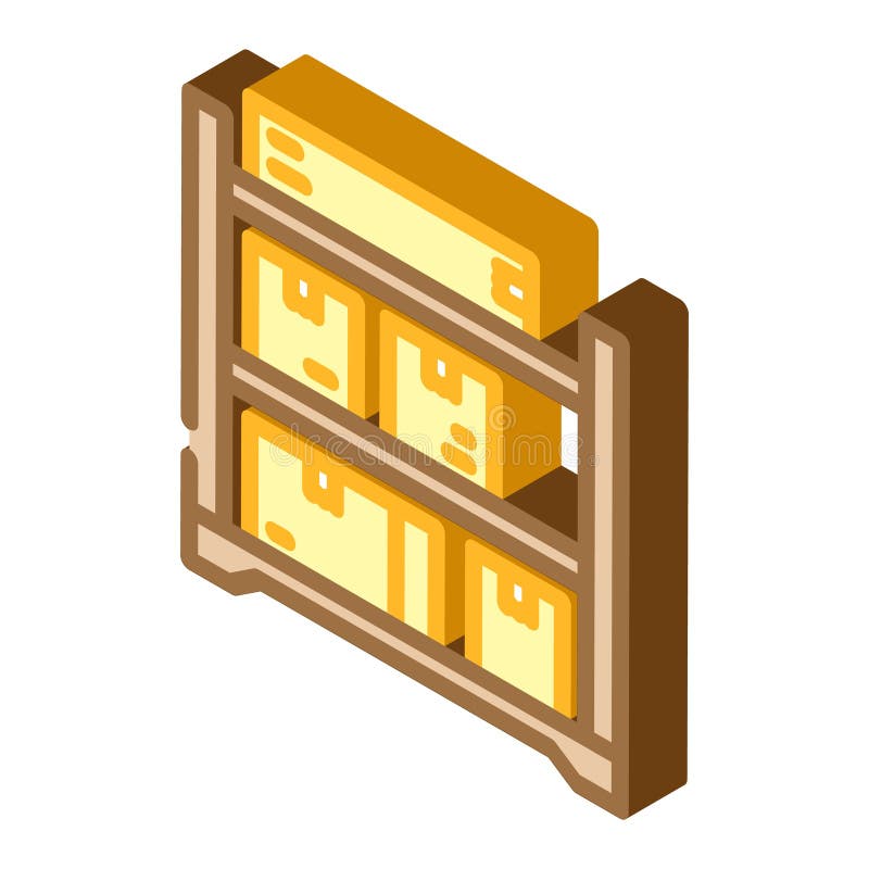 Shelf Box Cardboard Packaging Isometric Icon Vector Illustration Stock ...