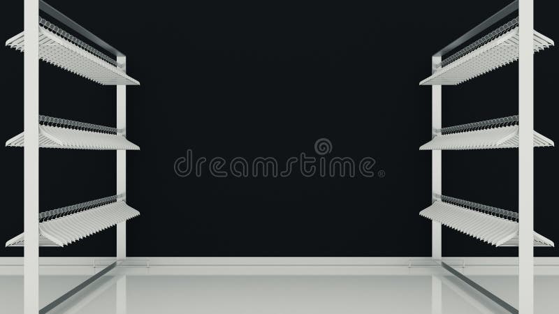 Shelf Clothes Empty, Rendering 3D Stock Illustration - Illustration of ...