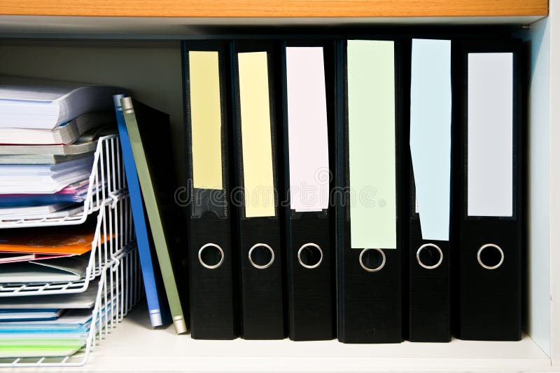 Shelf of document folders stock photo. Image of paperwork - 24831504