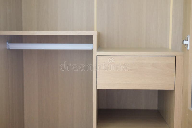Shelf in the Empty Wardrobe Stock Image - Image of shelf, material ...