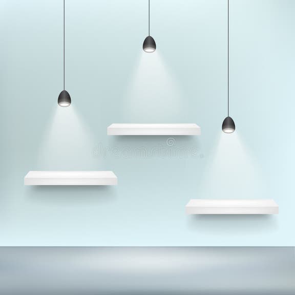 Shelf for Exhibit Blank Template and Light Stock Vector - Illustration ...