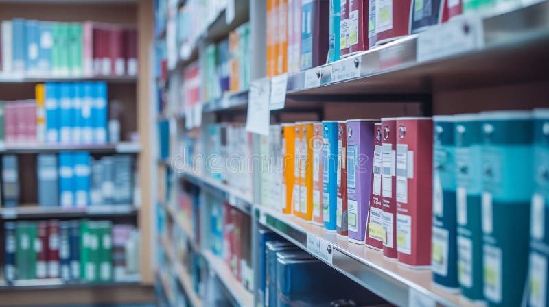 Shelf with File Folders in a Archives. Patient History Document in ...