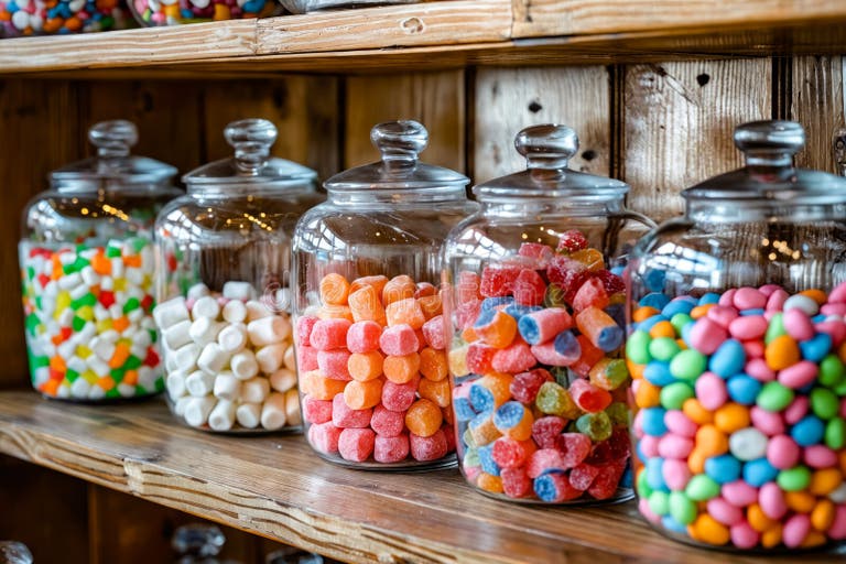 A Shelf Filled with Lots of Different Colored Candies. Generative AI ...