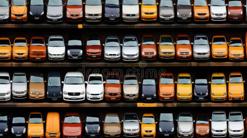 A Shelf Filled with Lots of Different Colored Cars. Generative AI Image ...