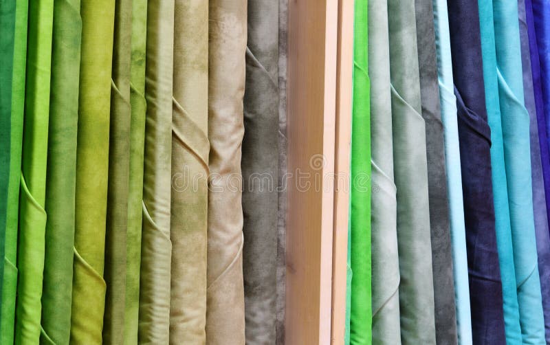 Shelf Full of Many Fabric Textile Stock Image - Image of color, shelves ...