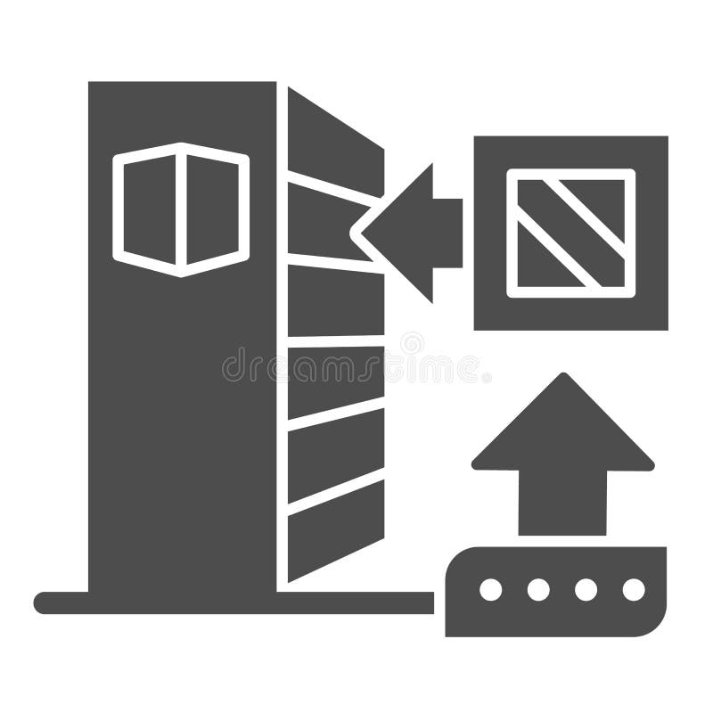Shelf for Goods and Box Line Icon, Delivery Packaging Logistics Symbol ...