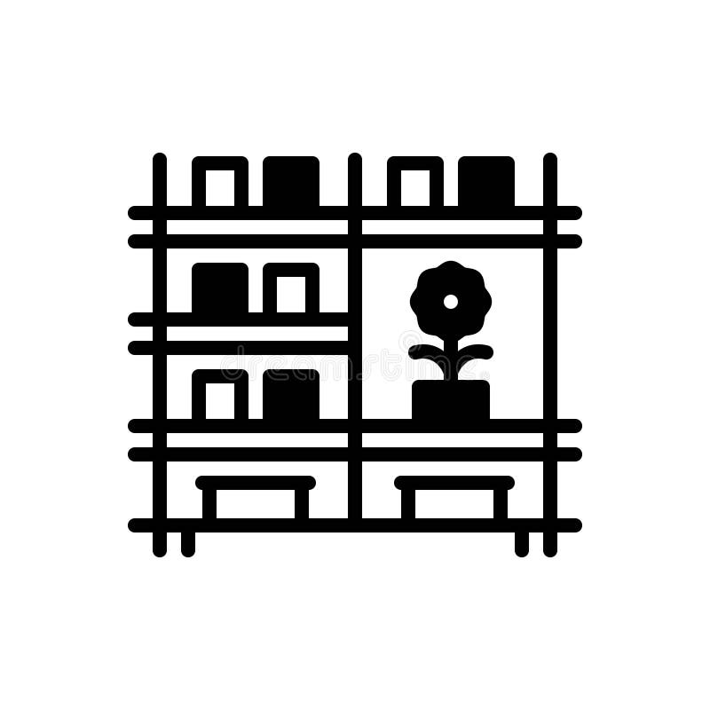 Black Solid Icon for Shelf, Rack and Package Stock Illustration ...