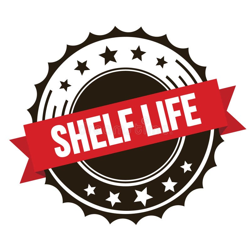 SHELF LIFE Text Written on Black Grungy Round Stamp Stock Illustration ...