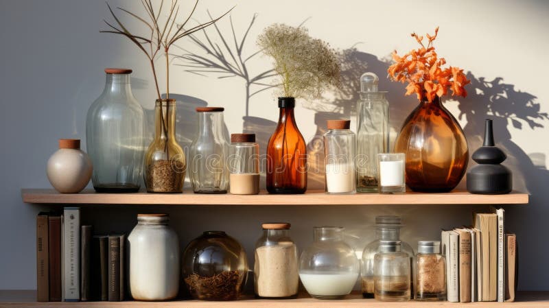 A Shelf with Objects on it. Generative AI. Stock Illustration ...
