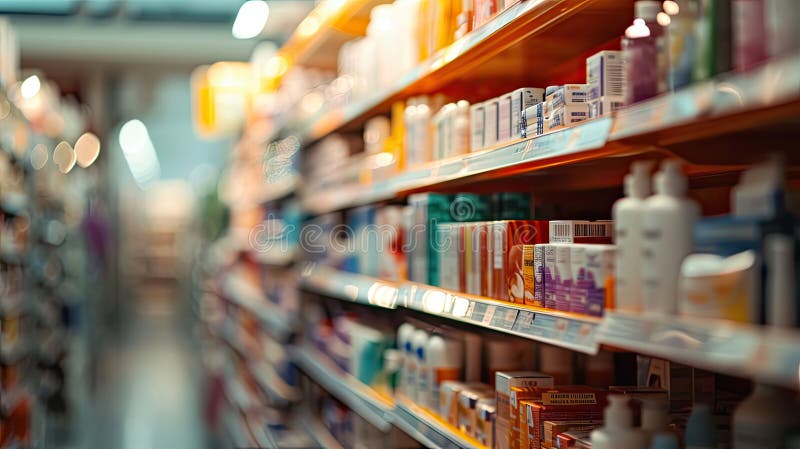 Shelf Packed with Diverse Range of Products Stock Illustration ...