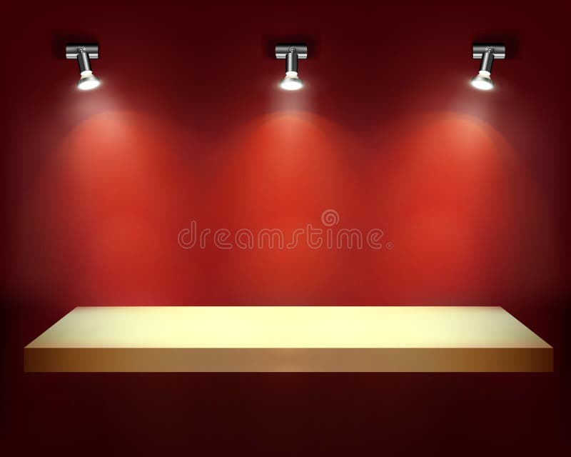 Shelf with Spotlights. Vector Illustration Stock Vector - Illustration ...