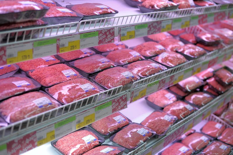 Shelf swith meat editorial image. Image of pork, butcher - 37252600