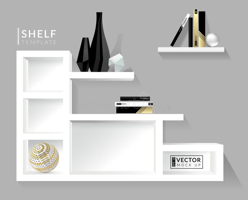 Shelf template stock vector. Illustration of bookcase - 66270495