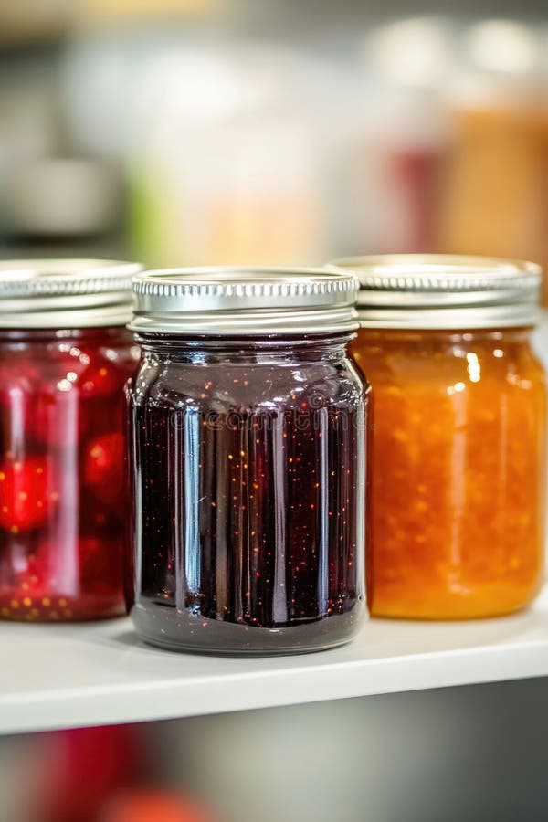 Shelf Three Jars Jam Stock Photos - Free & Royalty-Free Stock Photos ...
