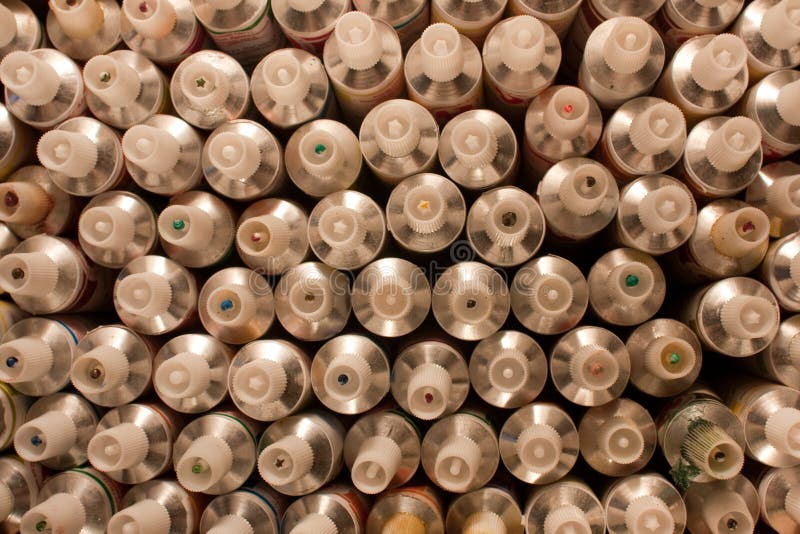 Shelf with Tubes in Art-shop Stock Photo - Image of creativity, objects ...