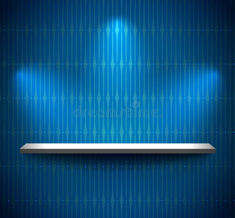 Shelf on the Wall with Modern Wallpaper Stock Vector - Illustration of ...