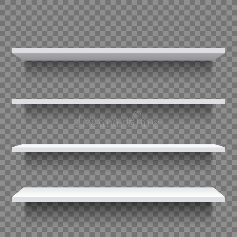 Shelf. White Empty Shelf Shelves on Wall. White Shelf Mockup Stock ...
