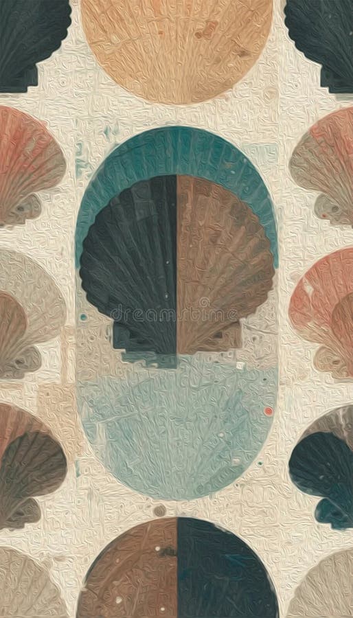 Seashell. Abstract Shape. Summer Pattern . Oil Painting Stock ...