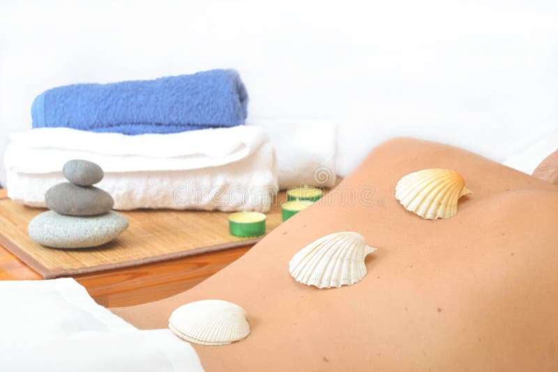 Shell on back stock photo. Image of body, facial, massage - 44834074
