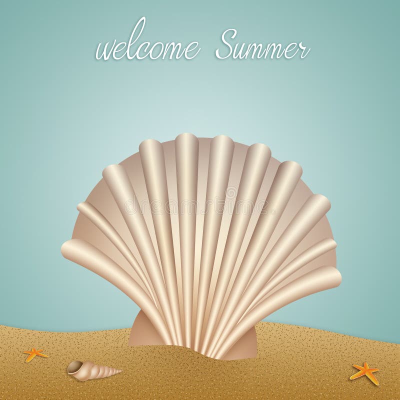 Shell beach stock vector. Illustration of springtime - 32659498