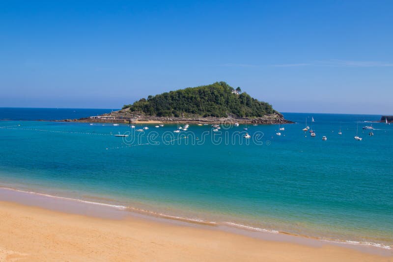 Shell Beach Landscape in San Sebastian Stock Image - Image of cities ...