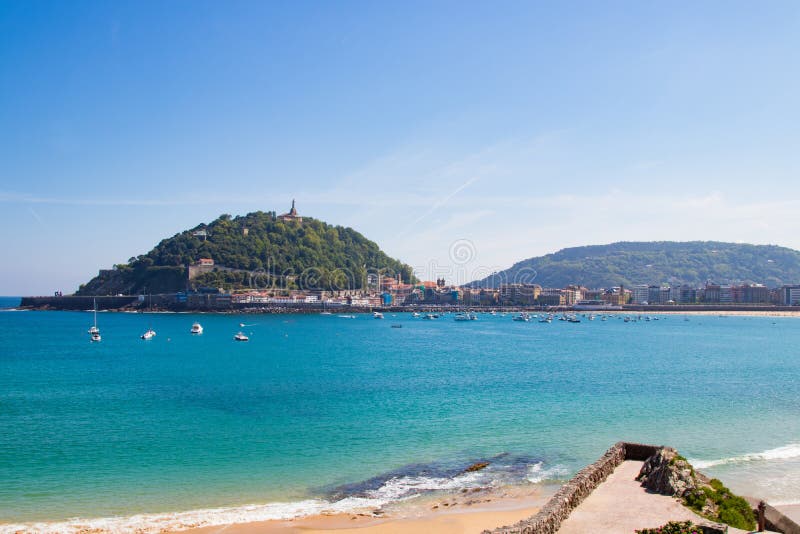 Shell Beach in San Sebastian Stock Image - Image of sand, waves: 161751617