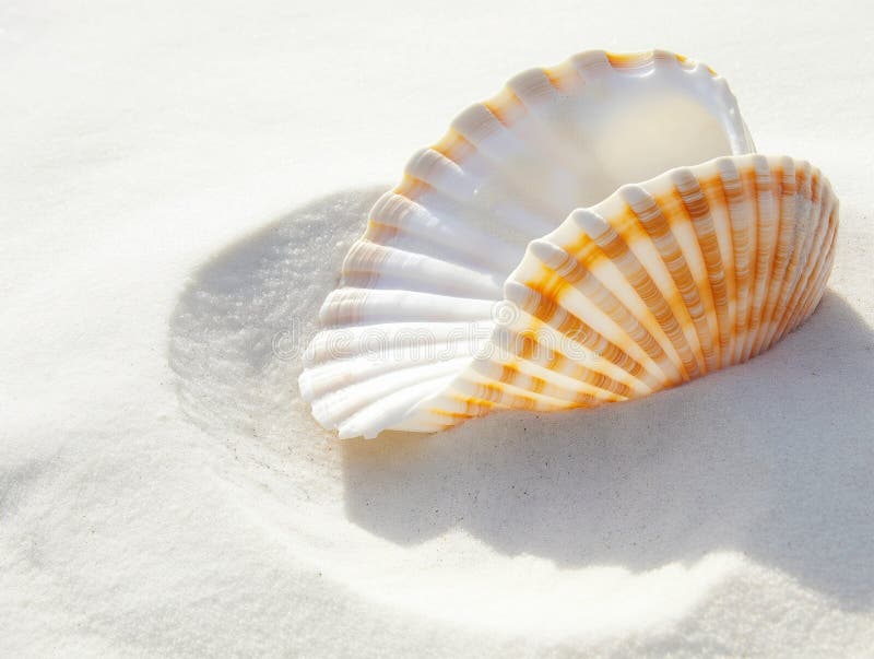 Shell on the Beach, Seashell on the White Sand Stock Image - Image of ...