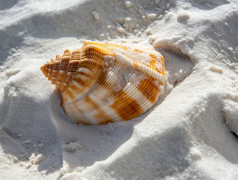 Shell on the Beach, Seashell on the White Sand Stock Photo - Image of ...