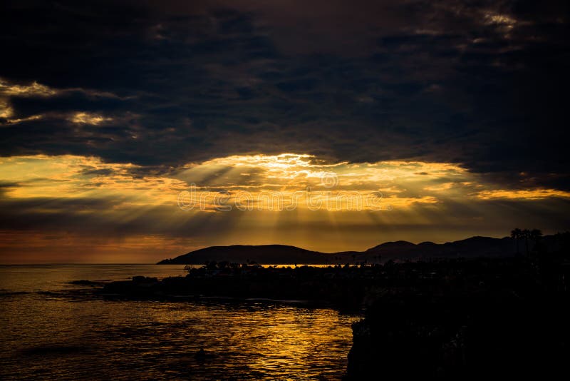Shell Beach Sunset stock image. Image of beach, water - 102420575