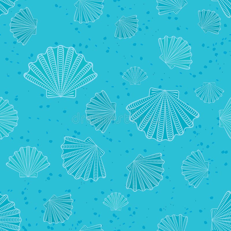 Shell on blue background stock vector. Illustration of sign - 71596688