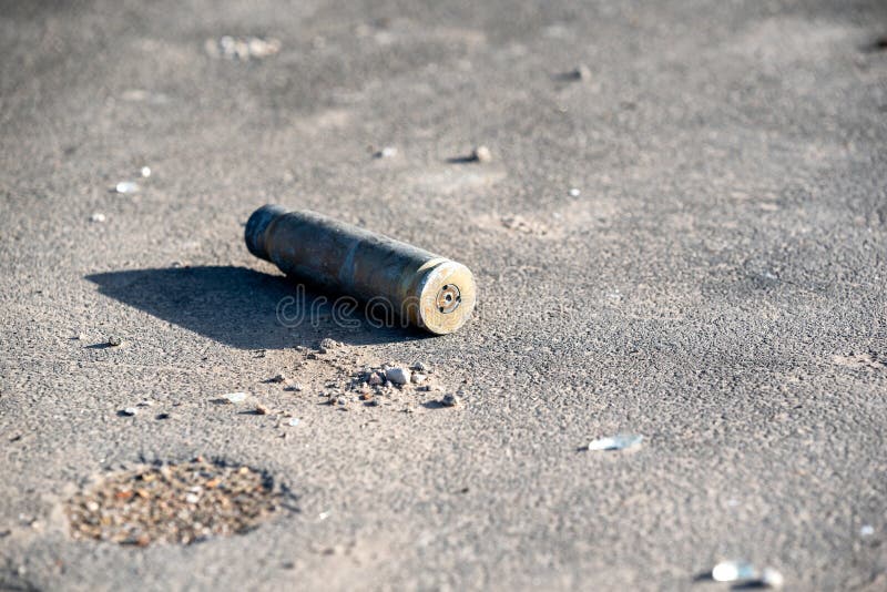 Shell Casing after a Shooting Battle in Ukraine Stock Image - Image of ...