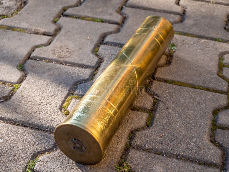 Shell casing from the war stock photo. Image of buried - 243872374