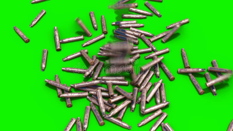 Shell Casings Falling Down on Green Screen Stock Video - Video of ...