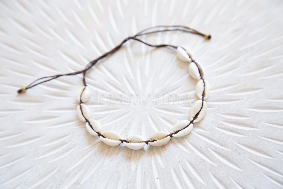 Shell Choker Necklace on White Background Stock Image - Image of ...