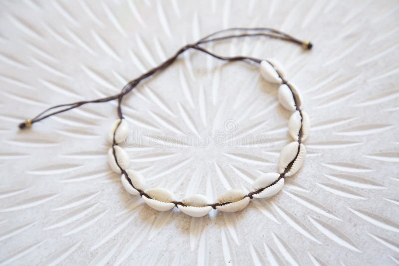 Shell Choker Necklace on White Background Stock Photo - Image of female ...