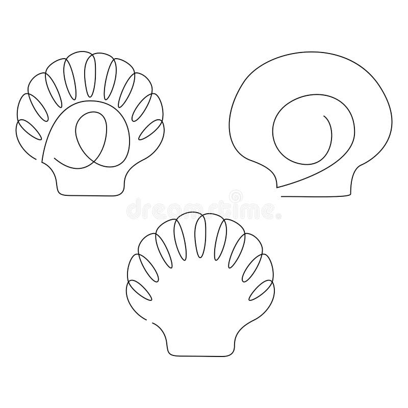 Shell Continuous Line Stock Illustrations – 777 Shell Continuous Line ...