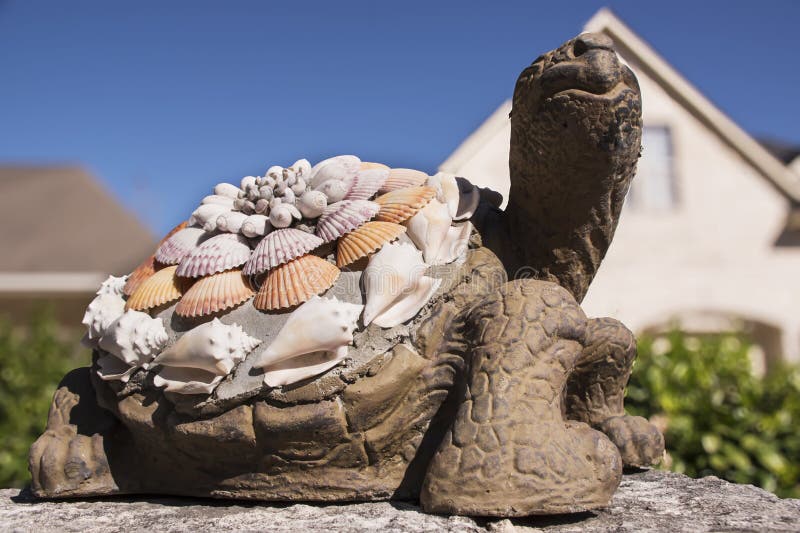Shell Covered Turtle Mailbox Statue Stock Image - Image of texas ...