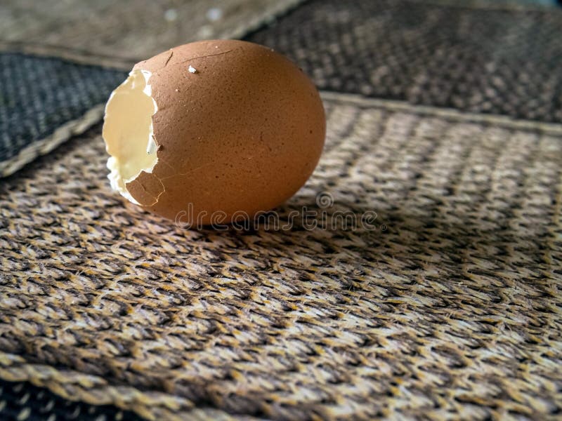 Shell of an Egg Eaten at Breakfast on the Table Stock Image - Image of ...