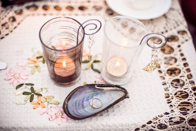 Shell with Engagement Ring Inside Stock Image - Image of love, circle ...