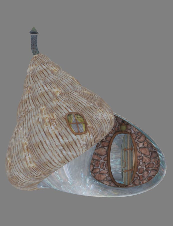 Shell Fairy house stock illustration. Illustration of door - 56247143