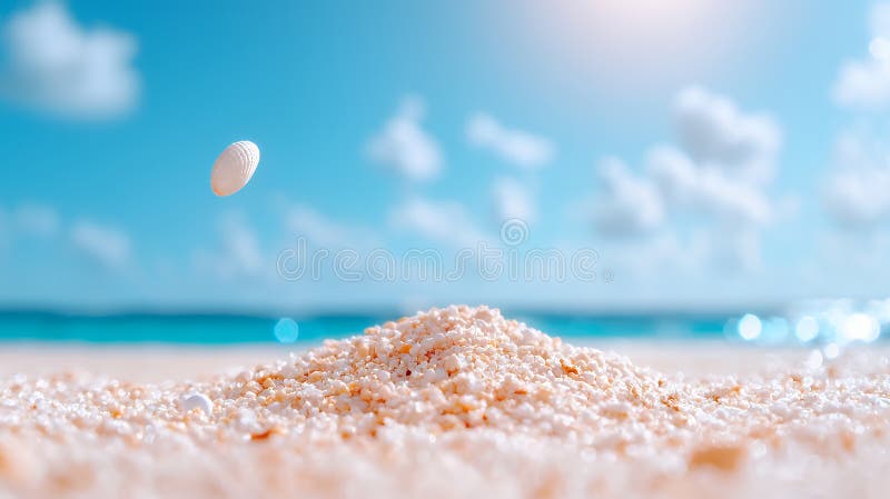 Shell Falling Near Pile of Pebbles on Sandy Beach during Daytime Stock ...