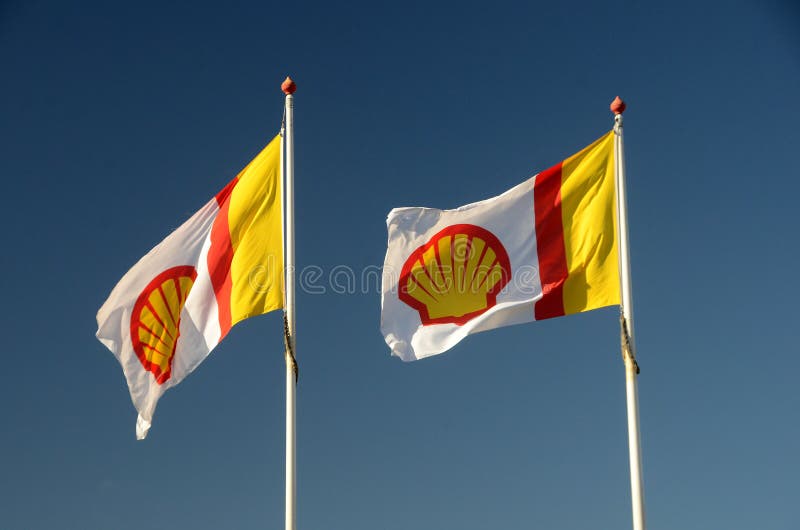Shell flags editorial image. Image of sunlight, shel - 101796630