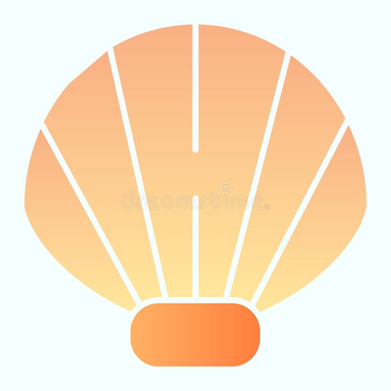 Shell Flat Icon. Black Sea Shell Closeup Illustration Isolated on White ...