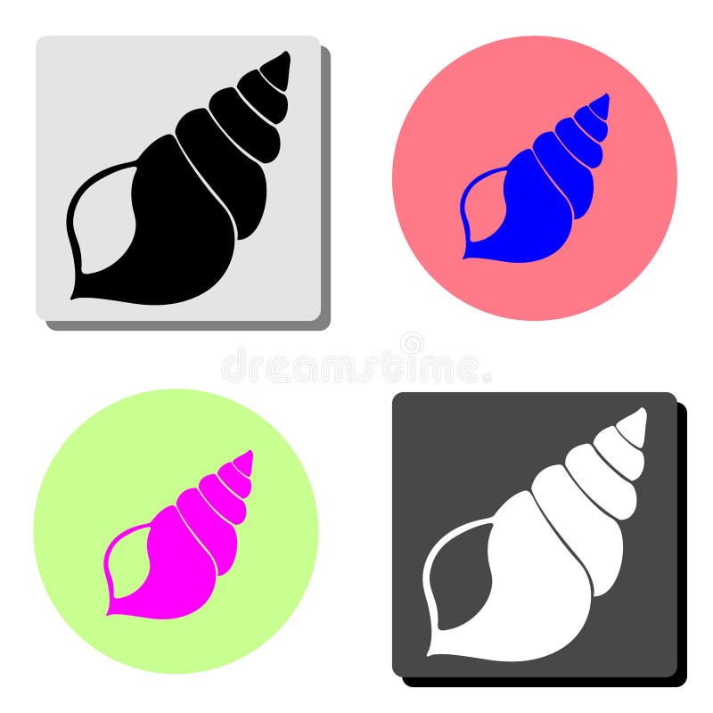 Shell. flat vector icon stock vector. Illustration of mollusk - 138639246
