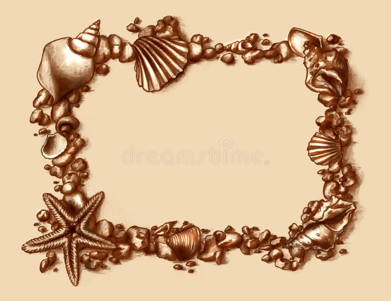 Shell frame stock illustration. Illustration of cockle - 10450429