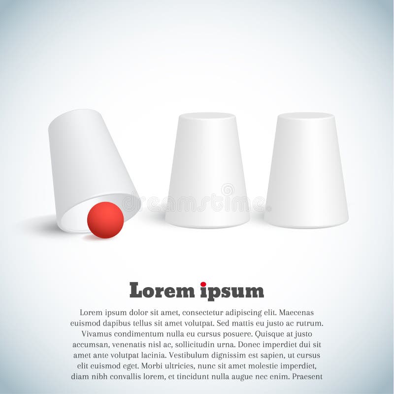 Shell Game: Three Thimbles and Ball Stock Vector - Illustration of ...