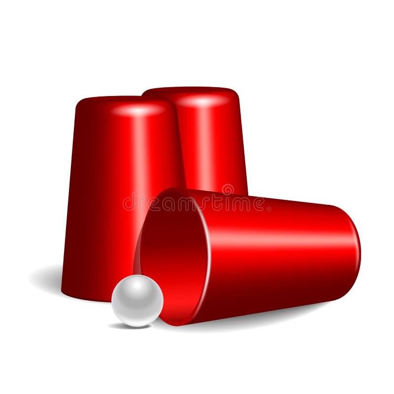 Shell Game: Three Thimbles and Ball Stock Vector - Illustration of ...