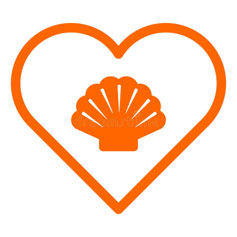 Shell and heart stock vector. Illustration of restaurant - 160976225