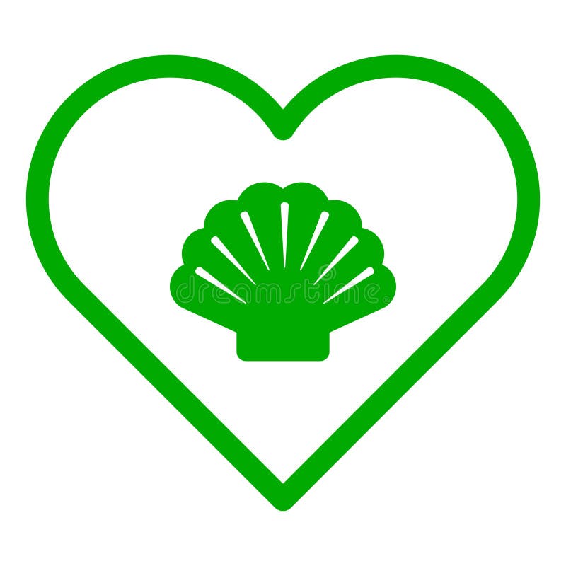 Shell and heart stock vector. Illustration of comb, ocean - 164438973