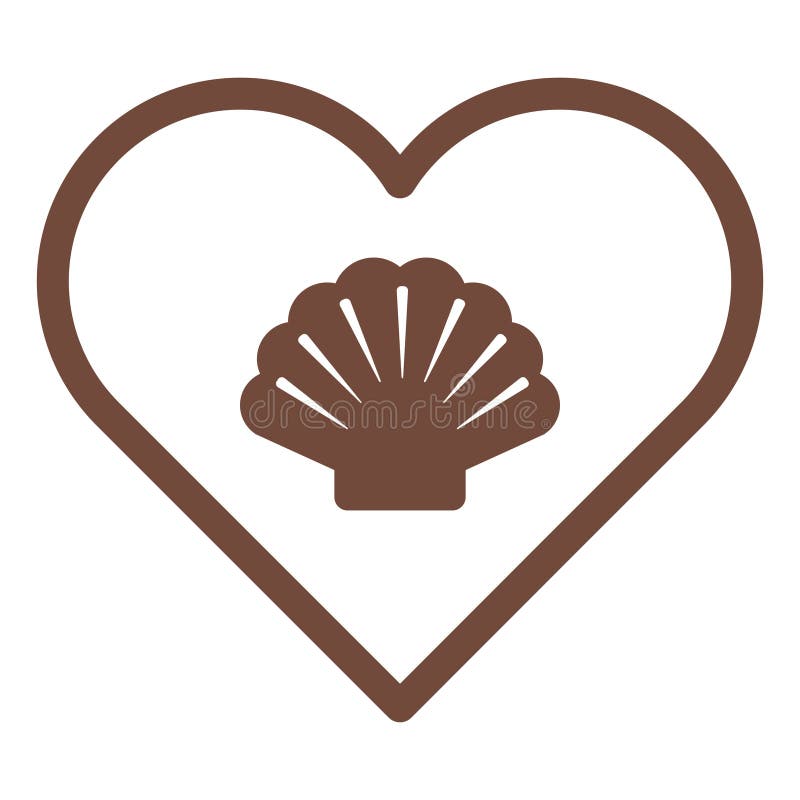 Shell and heart stock vector. Illustration of graphic - 165122046